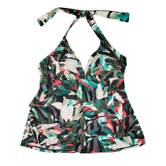 Aqua Green | Swim | Aqua Green Womens Floral Rufflehalter Tankini Top ...